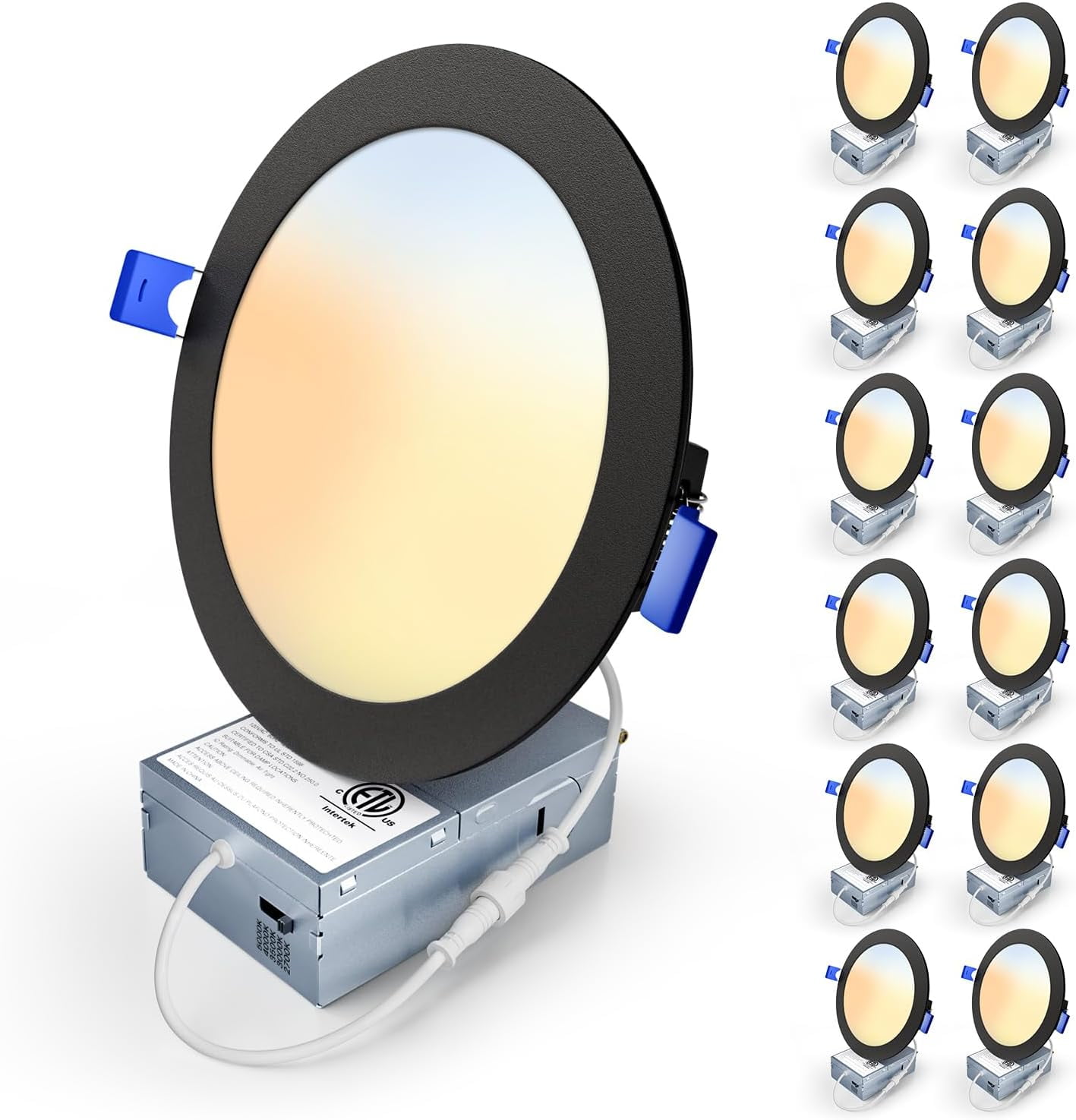 12 6 Inch 5CCT Recessed Light, Silm Canless Recessed Lighting, Dimmable ...