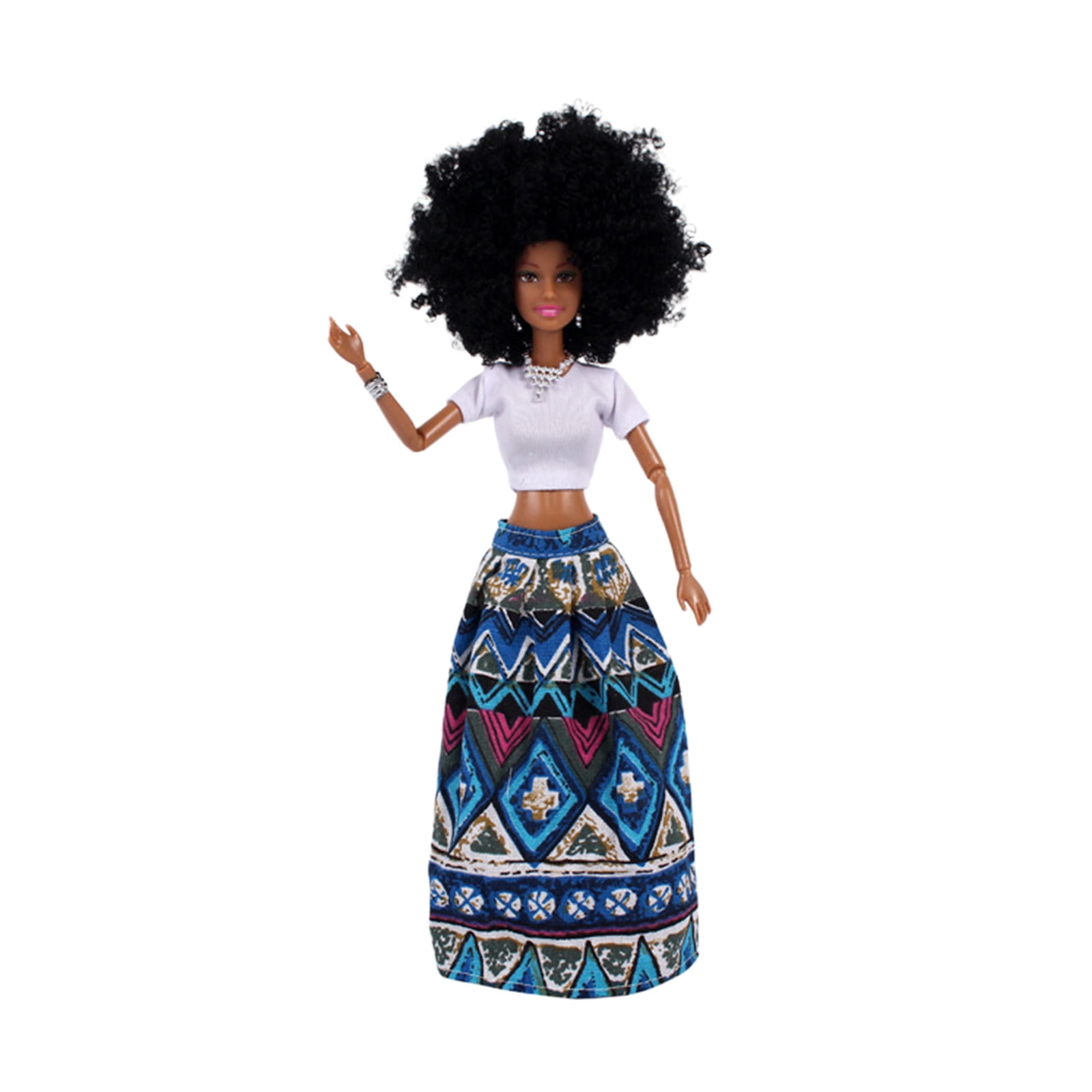 12.6 Inch Girl Doll - Black Curly Hair, Pretty Light Brown Eyes ...