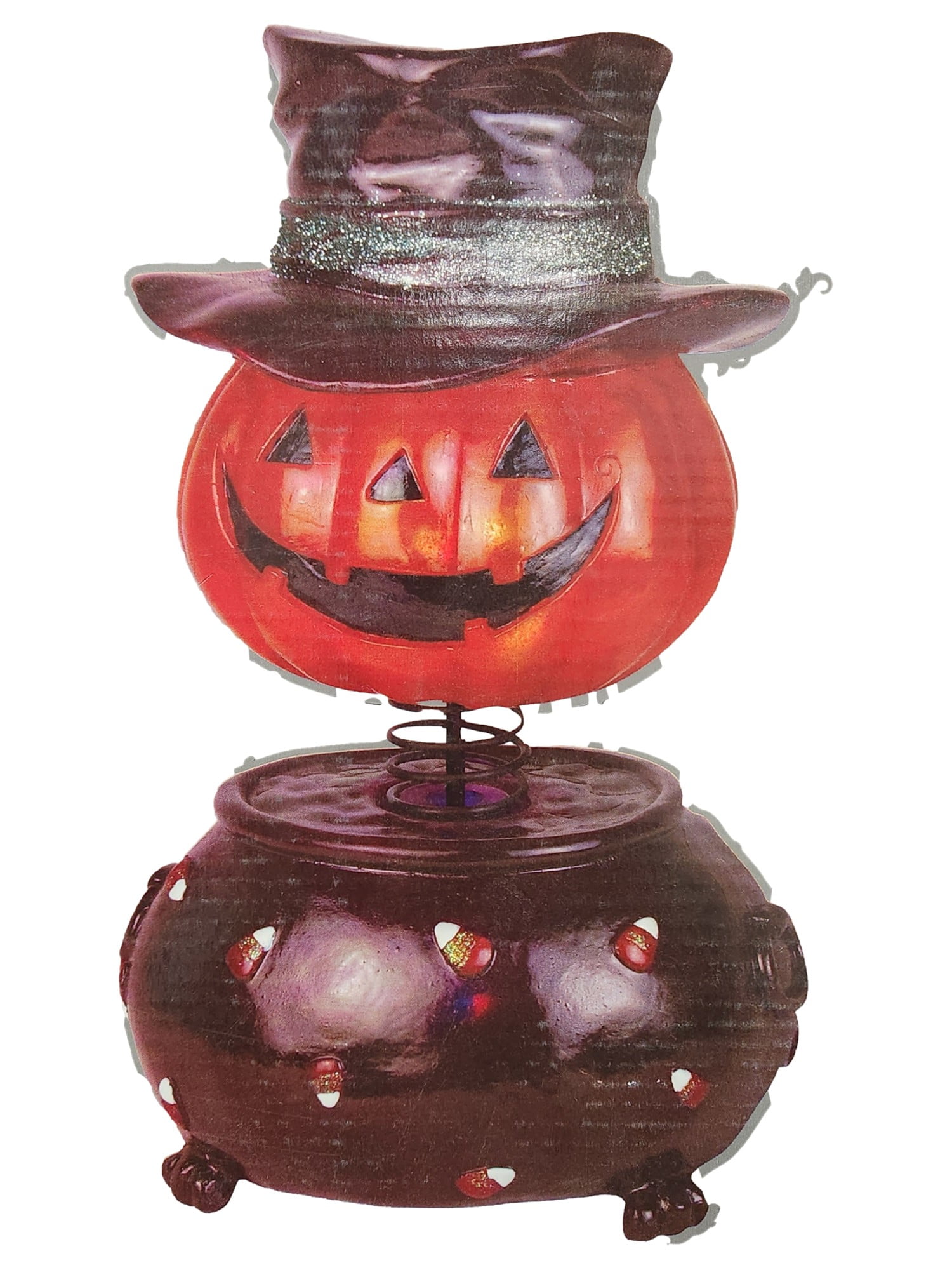 12.6 Inch Light Up Fiberglass Sparkly Bobblehead Pumpkin Halloween Lamp ...