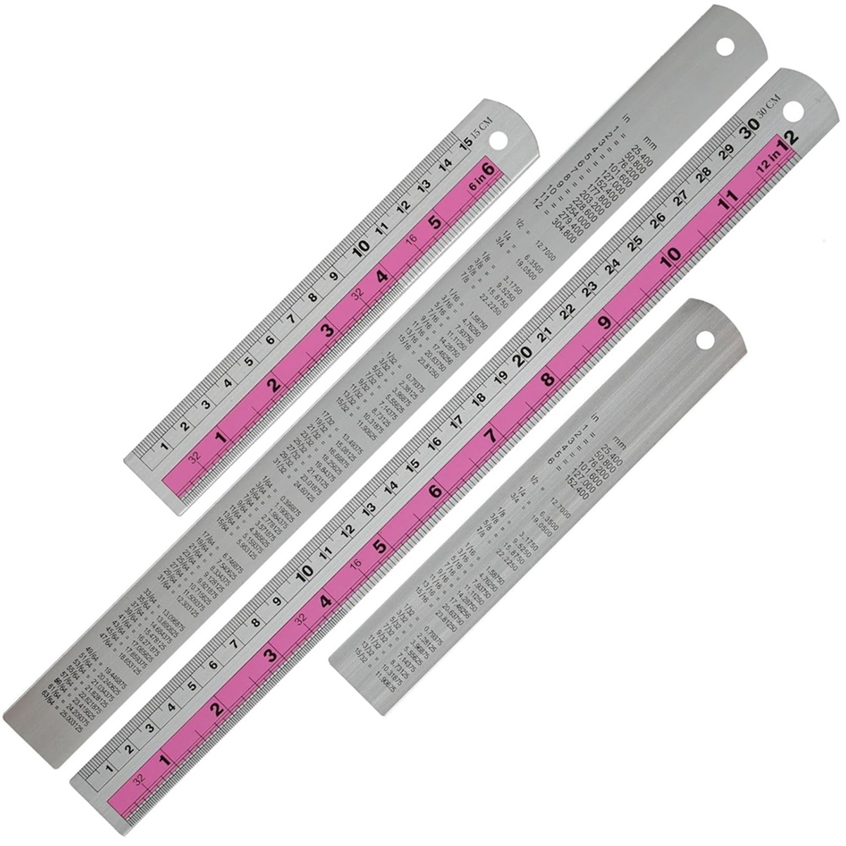 12+6 Inch Metal Ruler Set-Straight Edge Ruler Has Both Imperial and ...