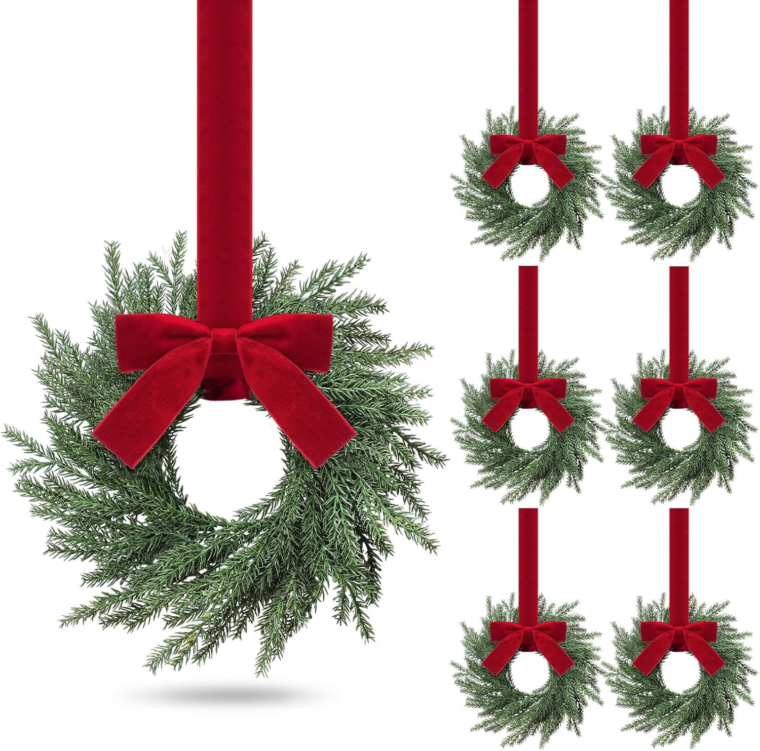 12.6 Inch Norfolk Christmas Wreaths, Evergreen Christmas Kitchen ...