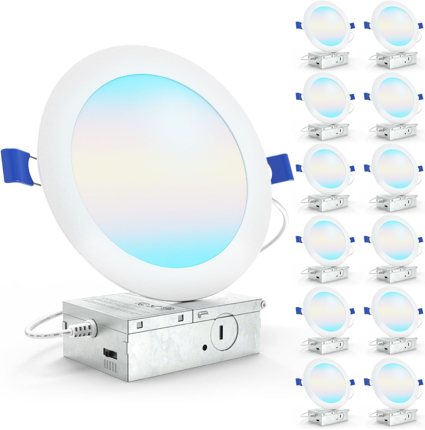 12 6 Inch Recessed Light, Canless Ceiling Lights Slim with Junction Box ...