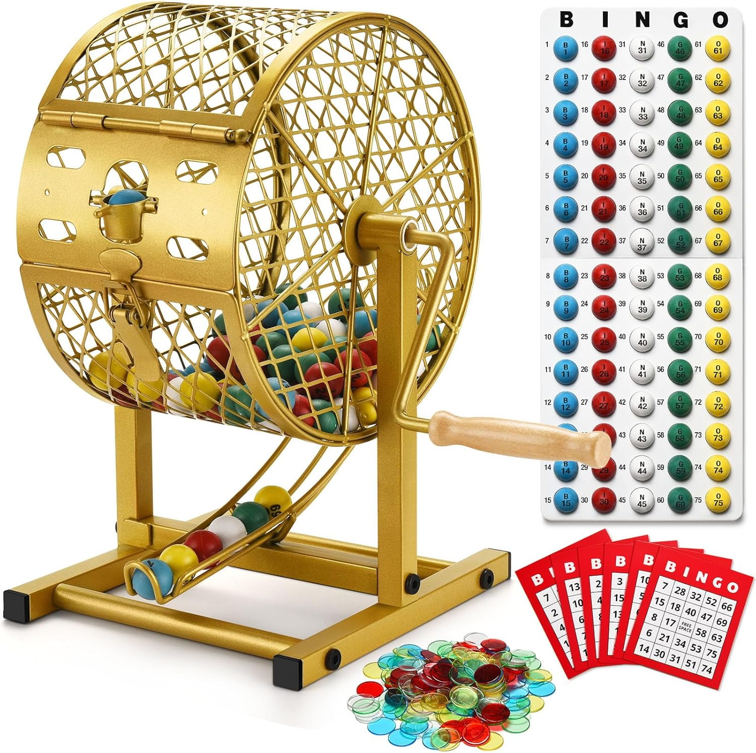 12.6" Tall Bingo Game Sets with Steel Cage, Professional Bingo Game for ...