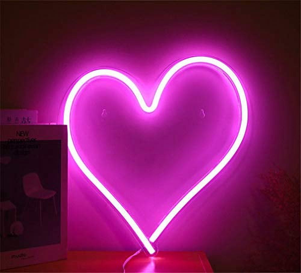 12.6"x12.6" Heart Neon Light Sign LED Night Lights USB Operated ...