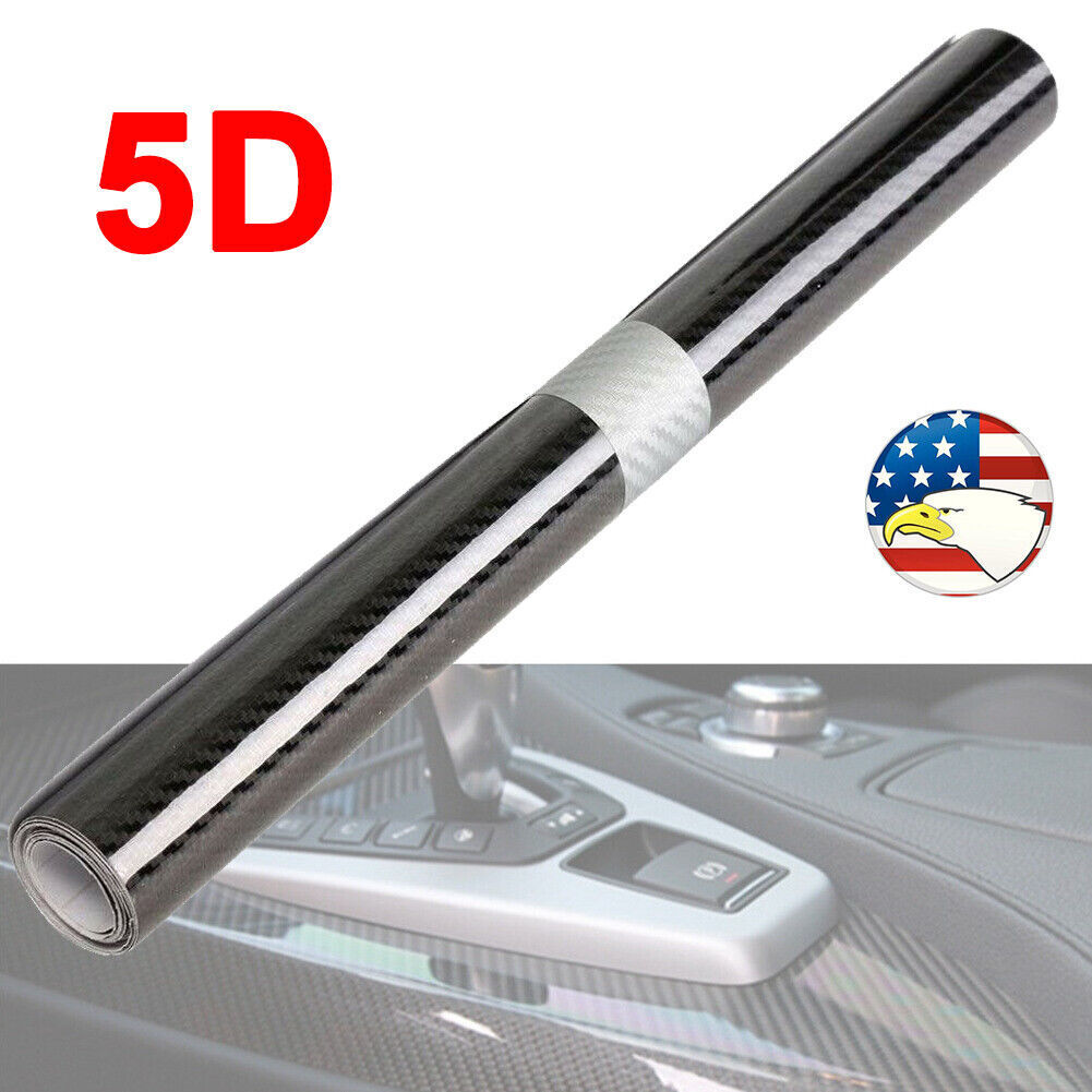 12*60" 5D Car Carbon Fiber Vinyl GLOSS Logo Letter Sticker Decals Body ...