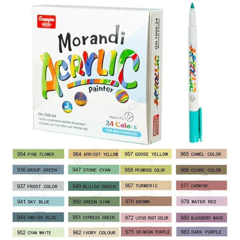 12-60 Colors Acrylic Paint Brush pen Art Marker Soft Tip Pen for ...