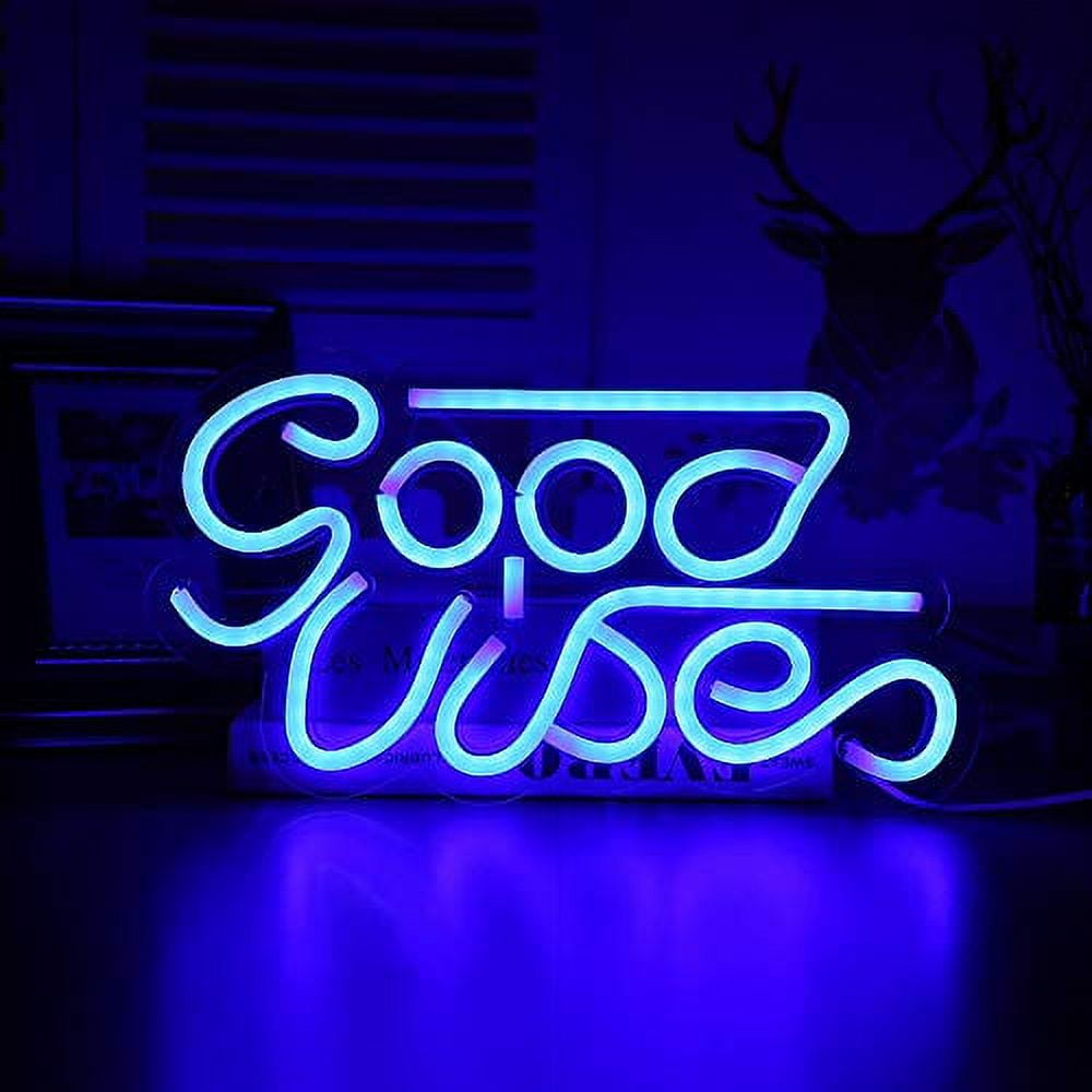 12.60"x7.09" Good vibes blue art Neon Light Sign good vibes blue art ...