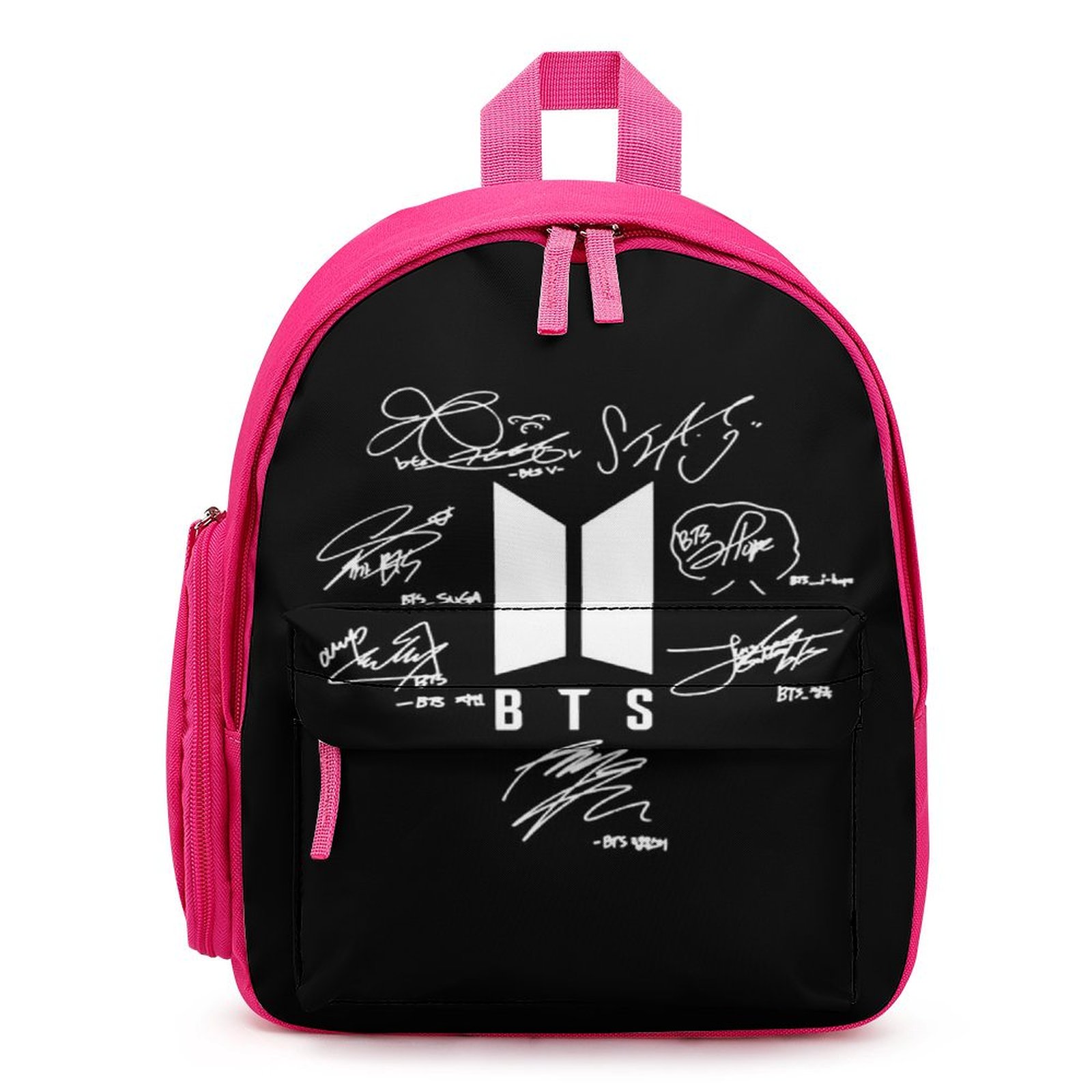 12.6In BTS Backpack Cartoon Small Backpack with Front Pocket Travel ...