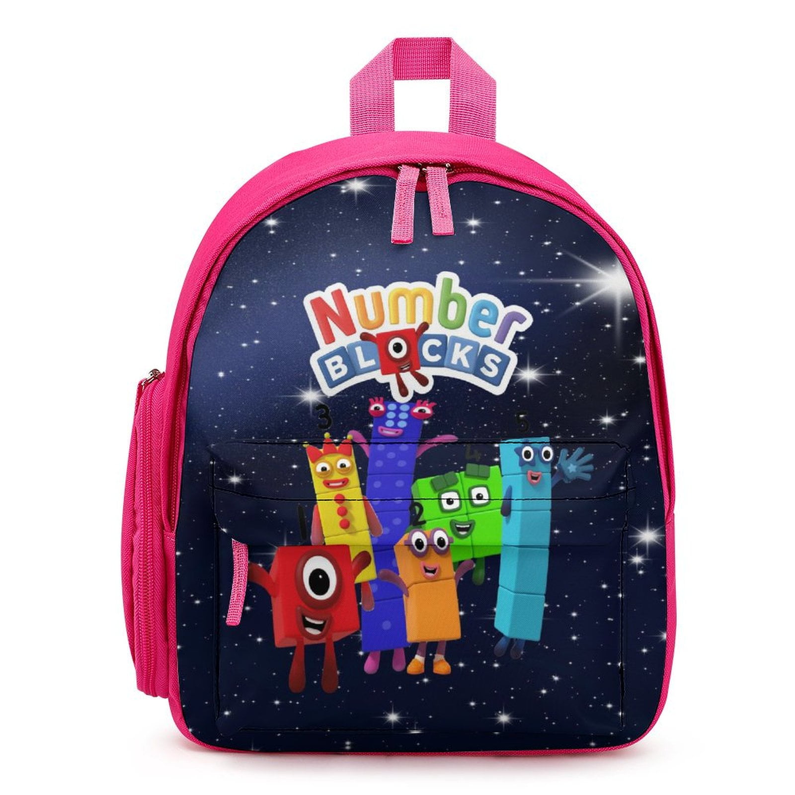 12.6In Number Block Backpack Cartoon Small Backpack with Front Pocket ...