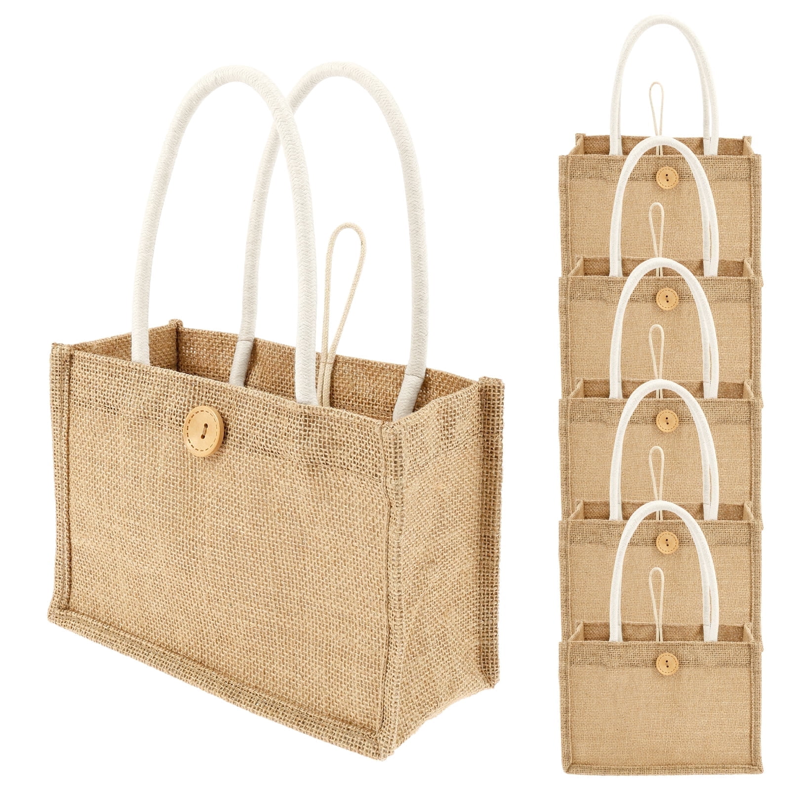 12/6Pcs Burlap Tote Bag with Handle Waterproof Burlap Bags Reusable ...