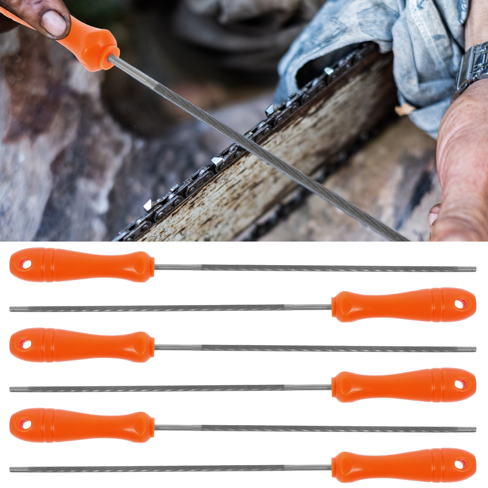 12/6Pcs Chainsaw Chain Sharpening File Set Chainsaw Files Sharpener ...