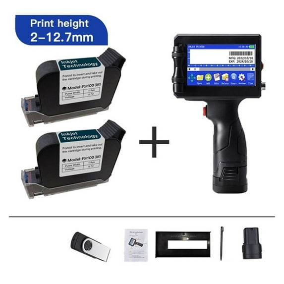 12.7/25.4mm Label Printer, Handheld Inkjet Printer, 2D Bar Lot Number ...