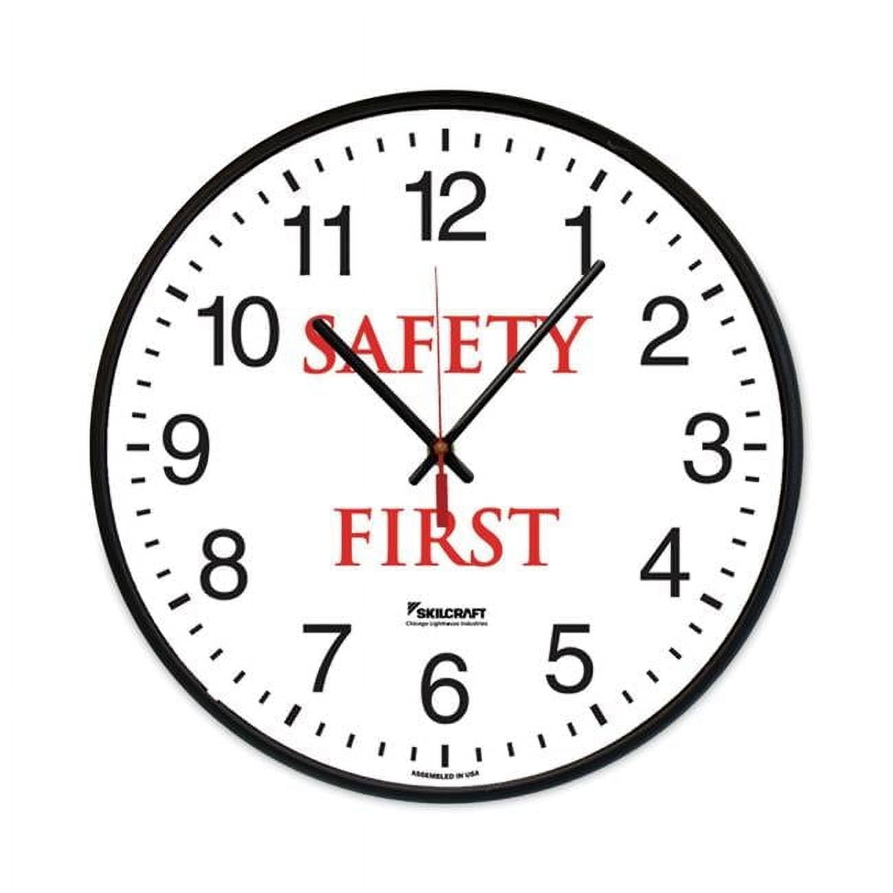 12.75 in. Skilcraft Safety Message Quartz Wall Clock - White & Red ...