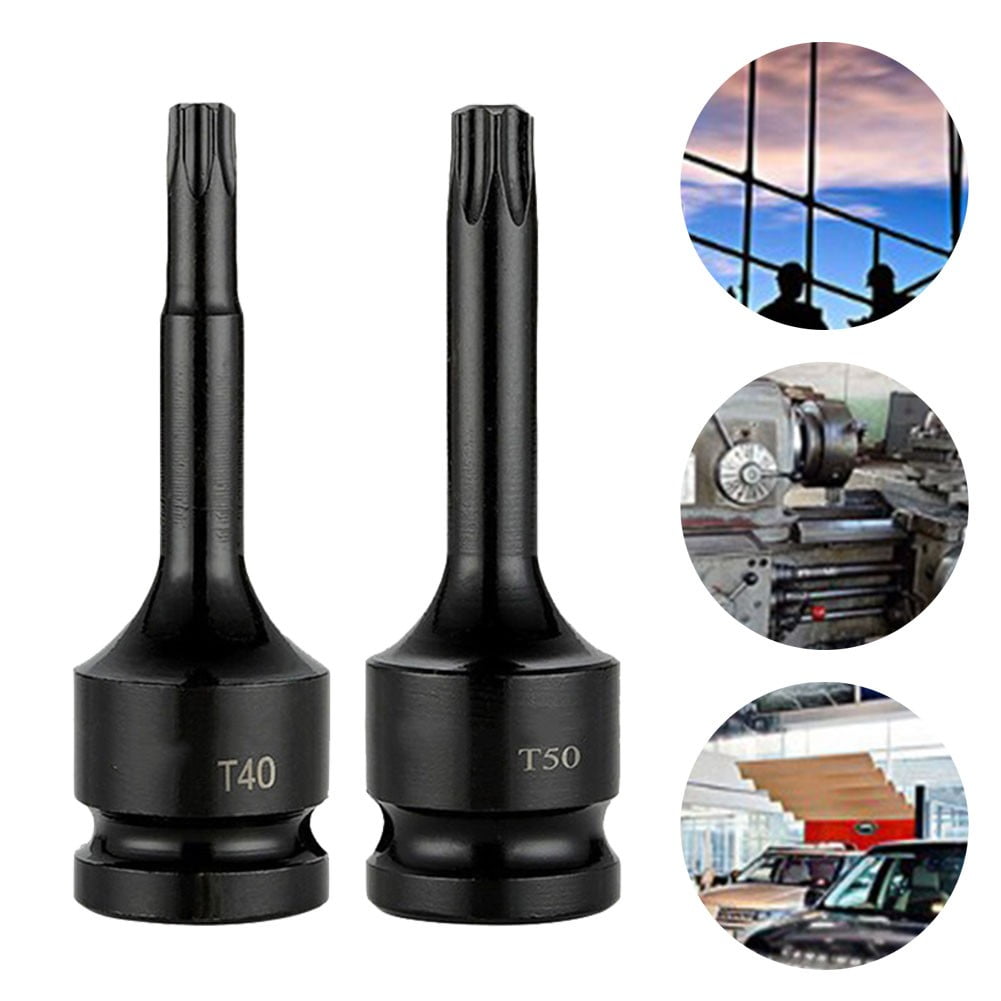 12.7Mm Square Adapter Torx Screwdriver Bit Drive Socket Adapter T40+T50 ...