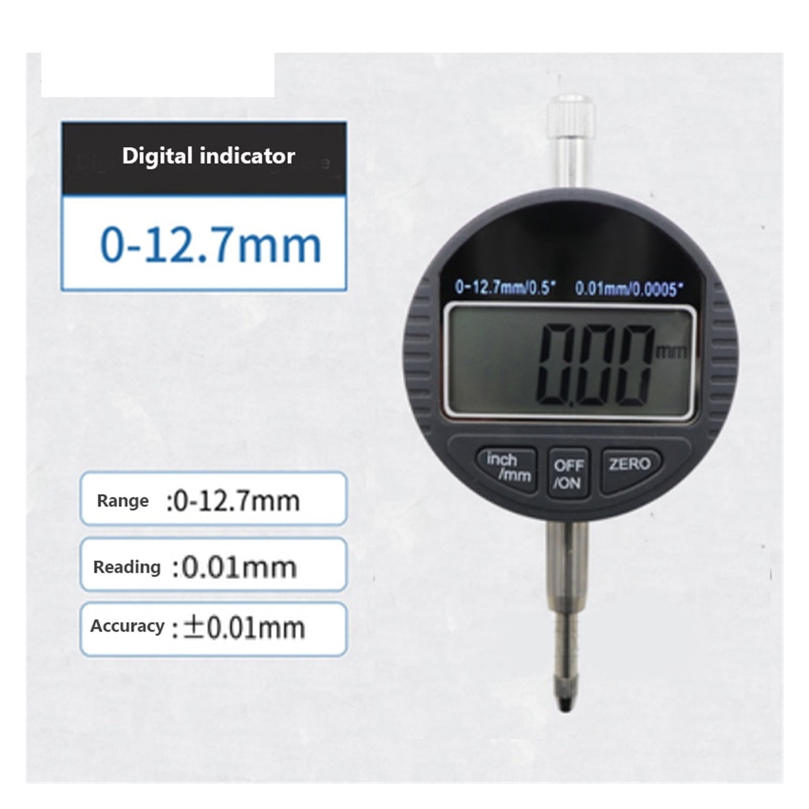12.7mm/25.4mm Digital Depth Gauge Electronic Depth Gauge Depth Dial ...