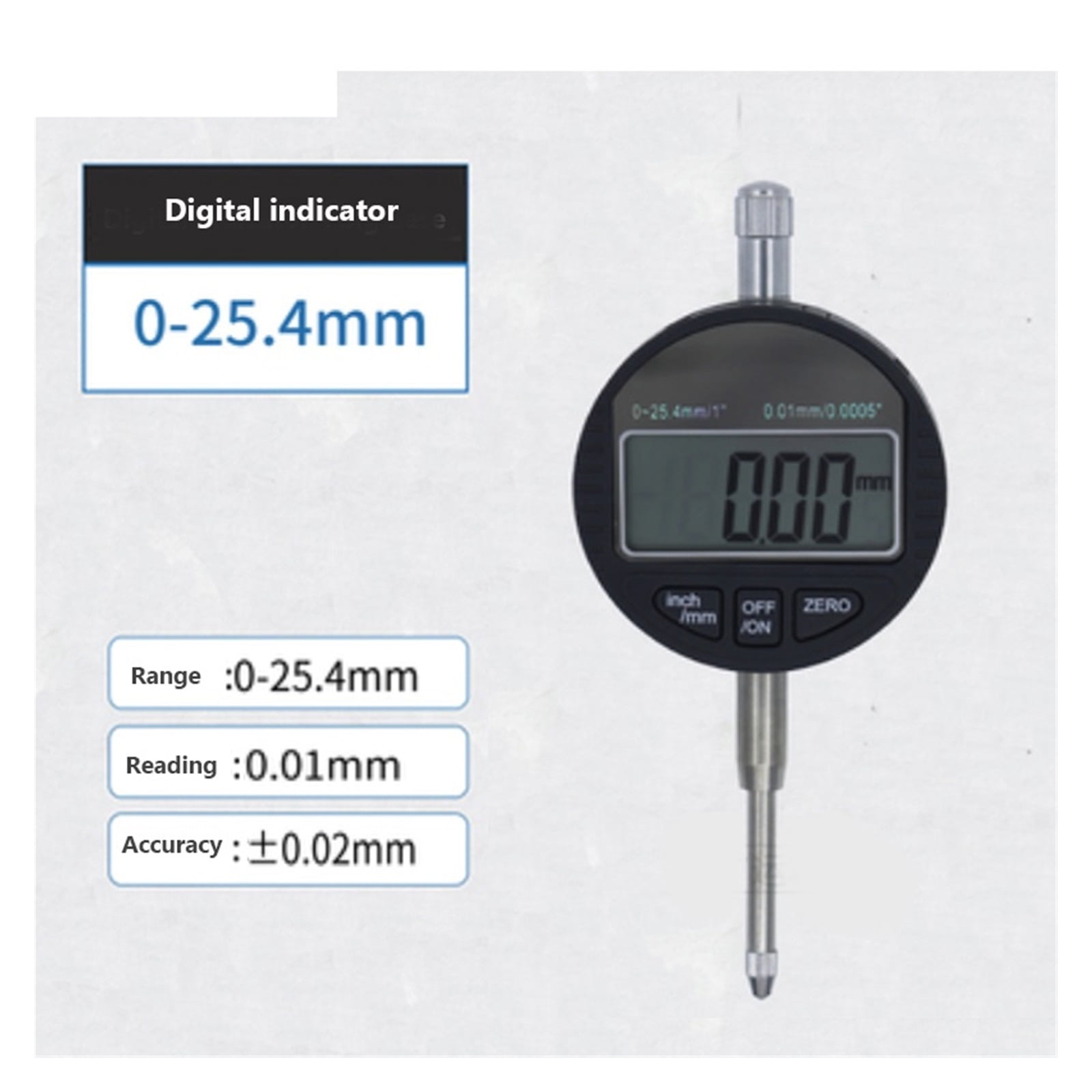 12.7mm/25.4mm Digital Depth Gauge Electronic Depth Gauge Depth Dial ...