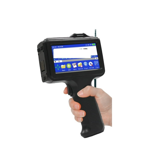 12.7mm Black Handheld Inkjet Printer Portable Printer QR Bar Batch Code ...