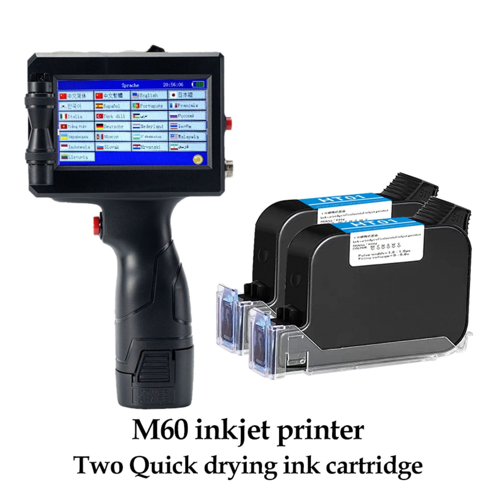 12.7mm Handheld Inkjet Printer, Portable Label Lot QR Code Packaging ...