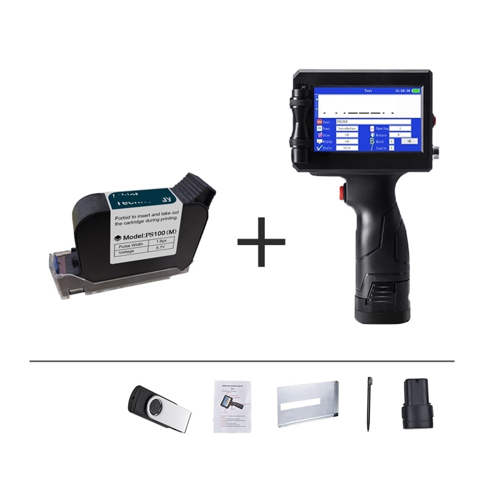 12.7mm Handheld Inkjet Printer ,QR Bar Batch Code Date Number Logo ...