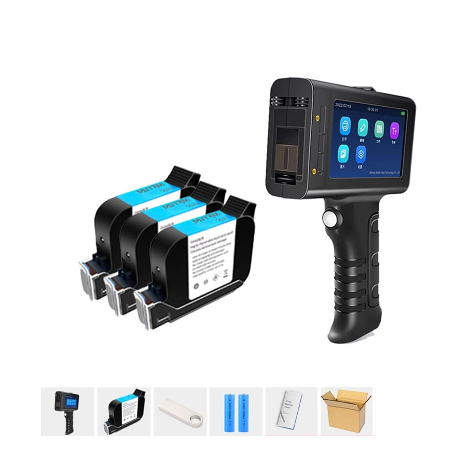 12.7mm Label Printer Smart Handheld Inkjet Printer Qr Bar Lot Code Logo ...