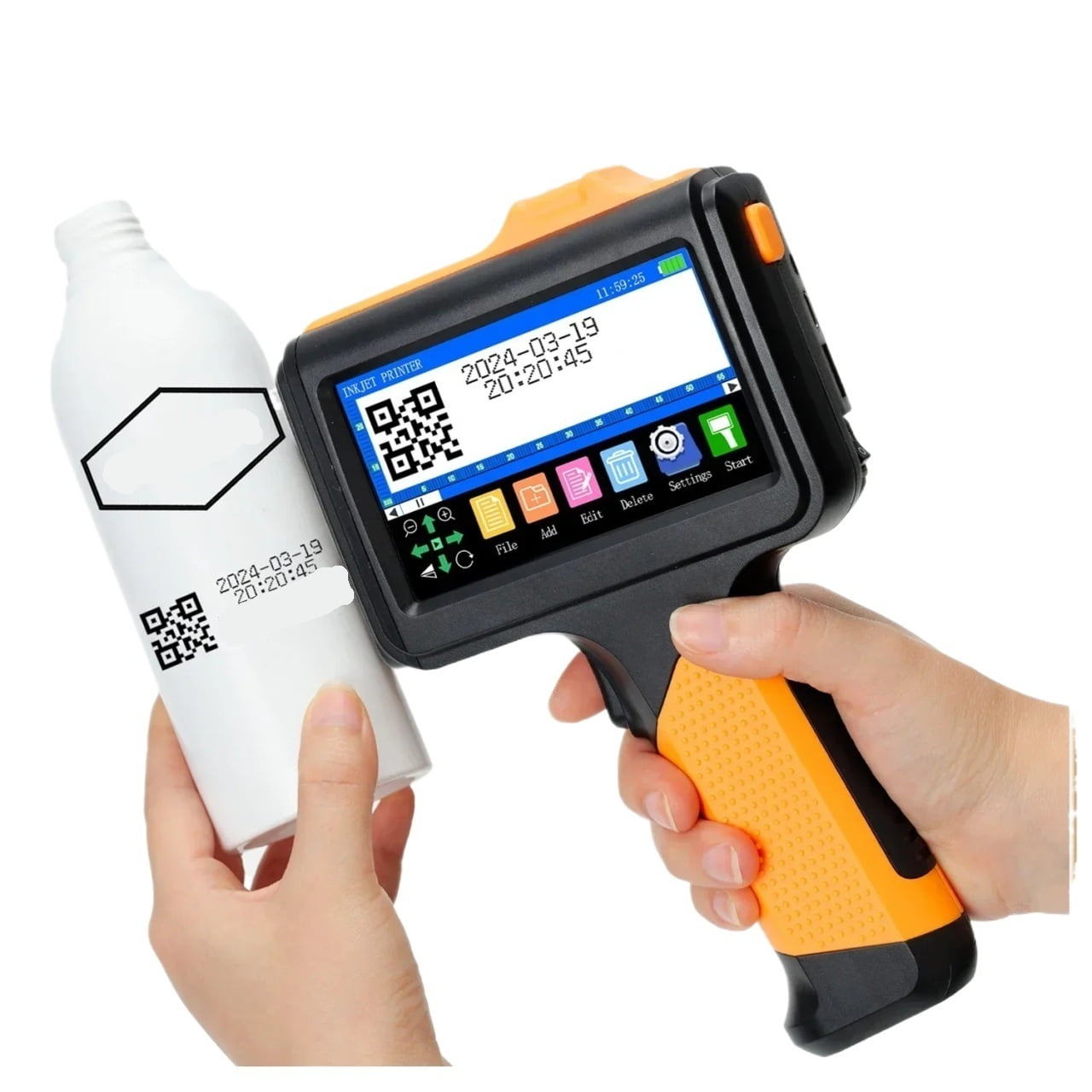 12.7mm Multi-Languages Printer Text QR Barcode Batch Number Logo Date ...