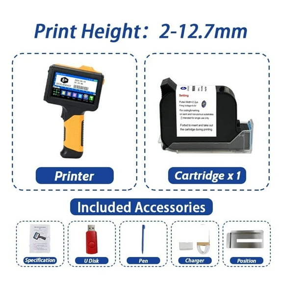 12.7mm Portable Printer Handheld Thermal Inkjet Printer Portable Expire ...