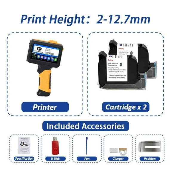 12.7mm Portable Printer Handheld Thermal Inkjet Printer Portable Expire ...