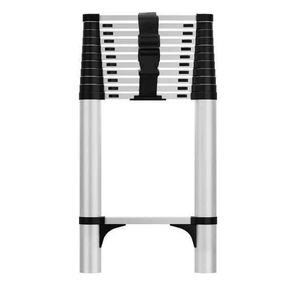 12.8/15.5ft Telescoping Extension Ladder, Stainless Steel Folding ...
