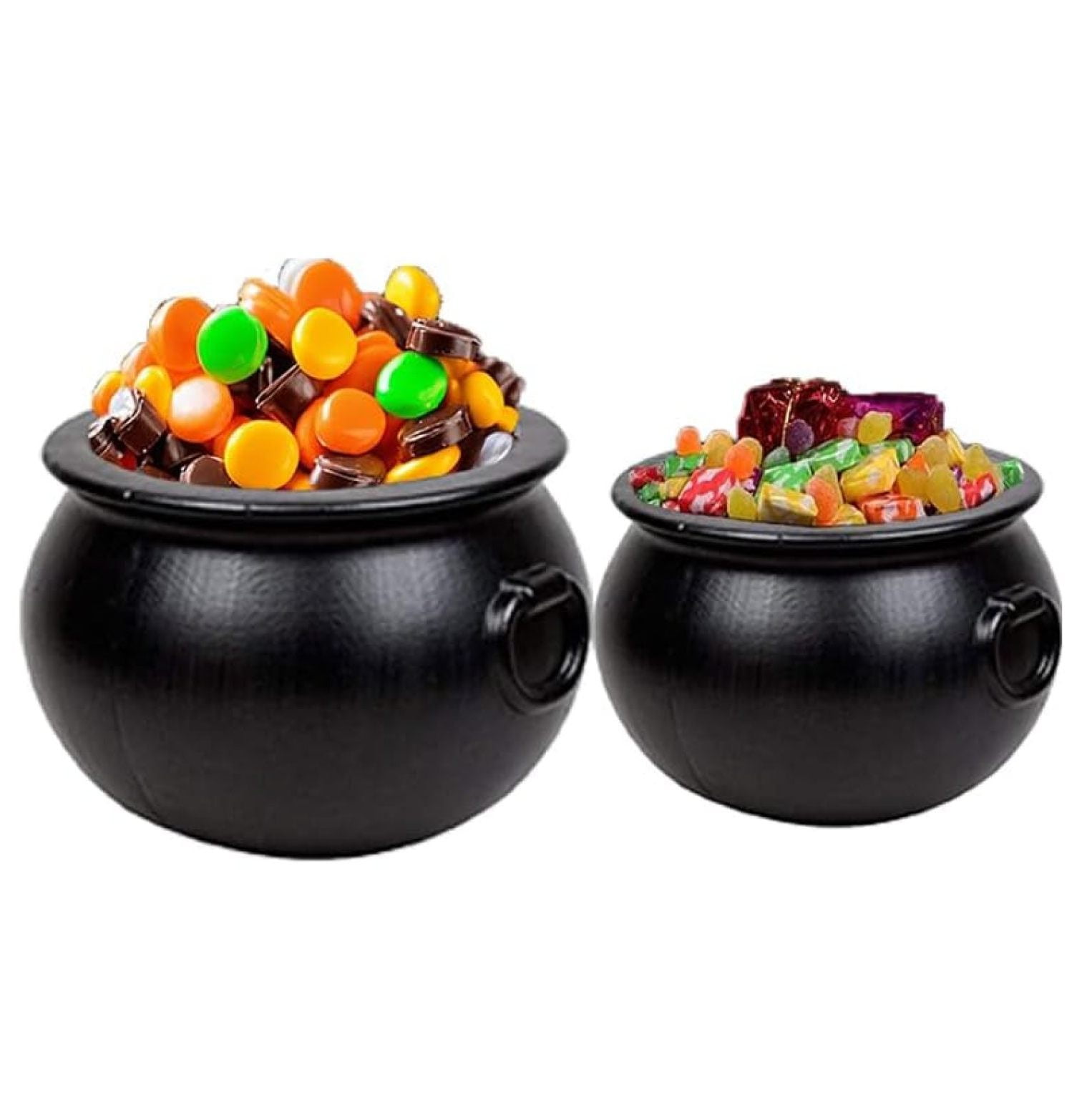 12", 8" 2pack Black Cauldron Kettle, Black Plastic Cauldron Pot, Party ...