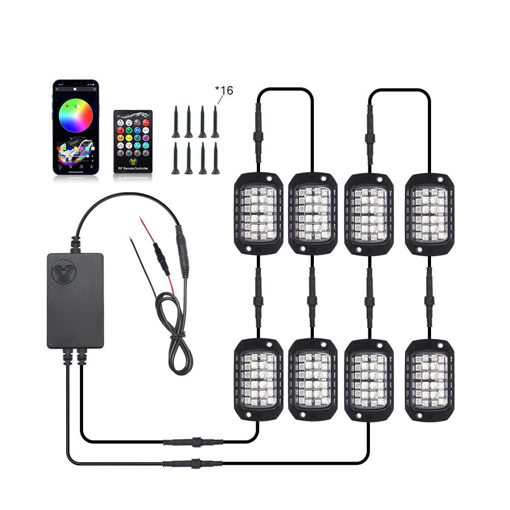 12/8/4pcs RGB LED Tru Ro Lights Remote Control APP Control sic Neon C ...