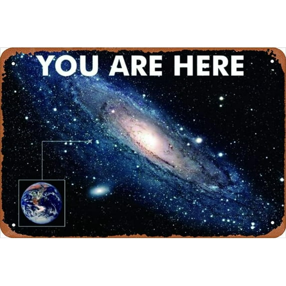 12 * 8 INCH You Are Here Galaxy Retro Solar System Human Earth Location ...