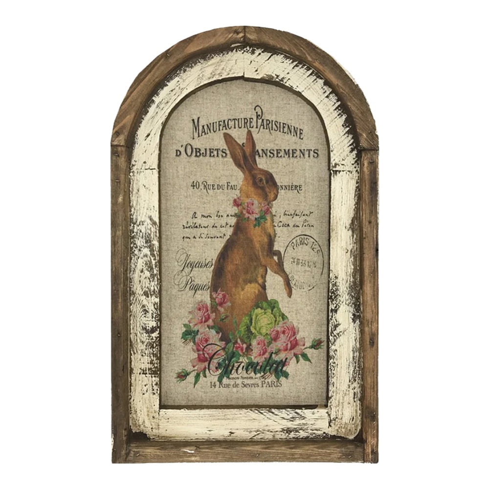 12*8 Inch Rabbit Wall Art Rustic Farmhouse Decor Rustic Wooden Vintage ...