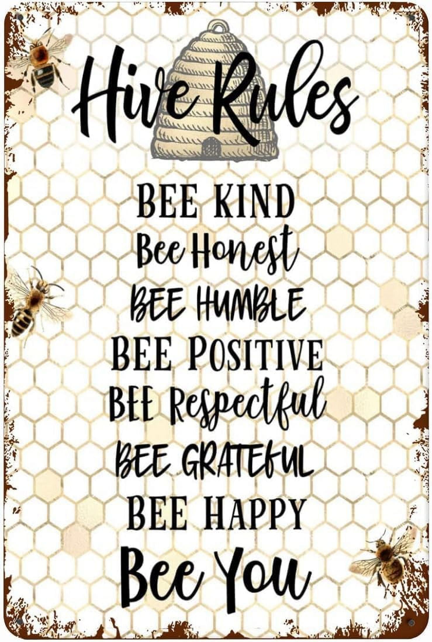 12×8 inch Be Kind Honey Bee Decor Bumble Bee Decor Be Kind Sign Bee ...