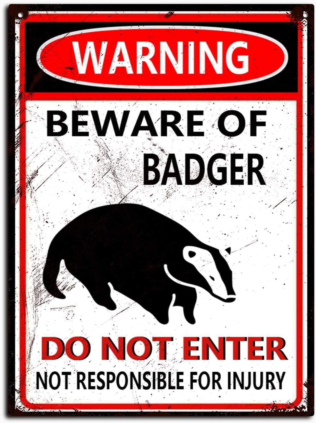 12×8 inch Beware Of Badger Signs Vintage Metal Warning Signs About ...