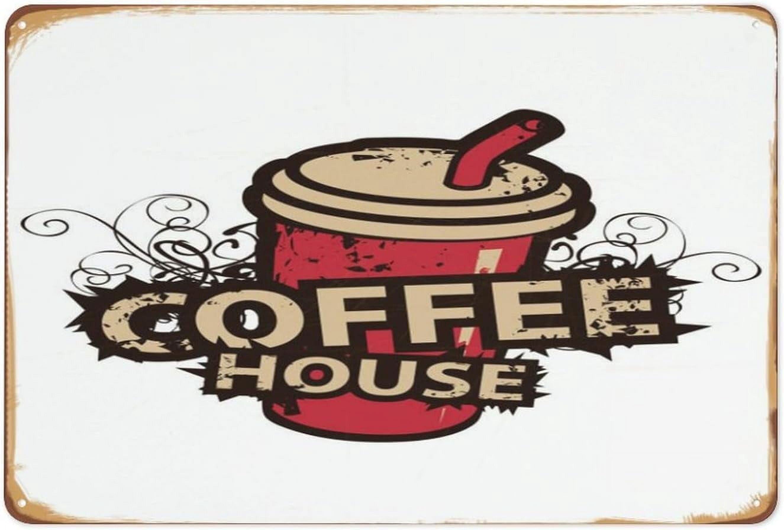 12×8 inch Coffee House Tin - Metal Sign - Mornings Are For Coffee Use ...
