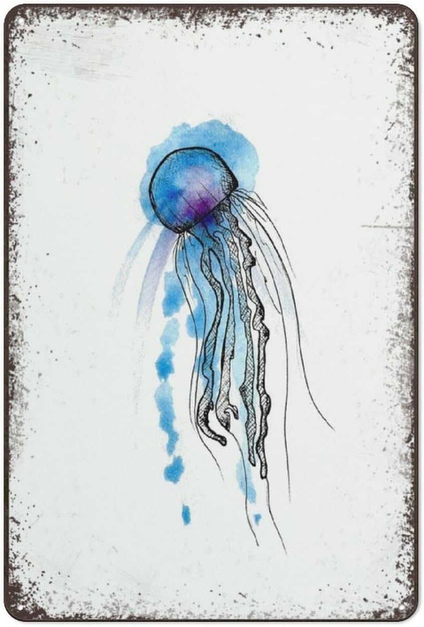 12×8 inch Colorful Blue Marine Jellyfish Is Beautiful,It\U2018s ...