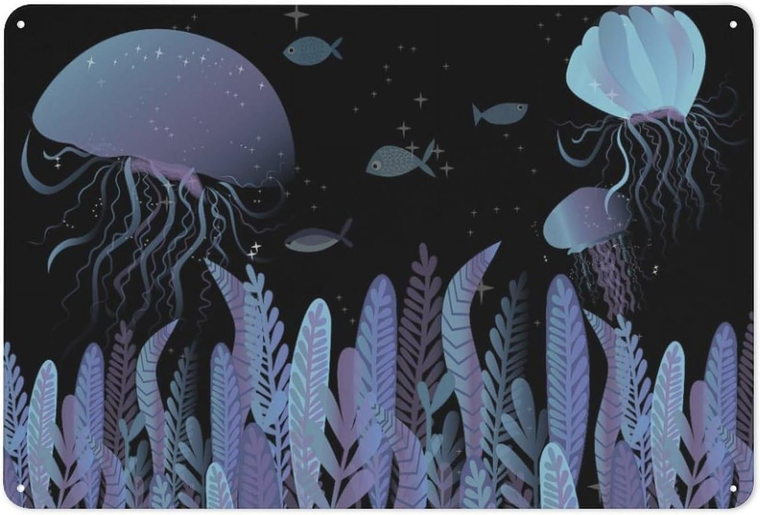 12×8 inch Colorful Purple Blue Marine Jellyfish Is Beautiful,Jellyfish ...