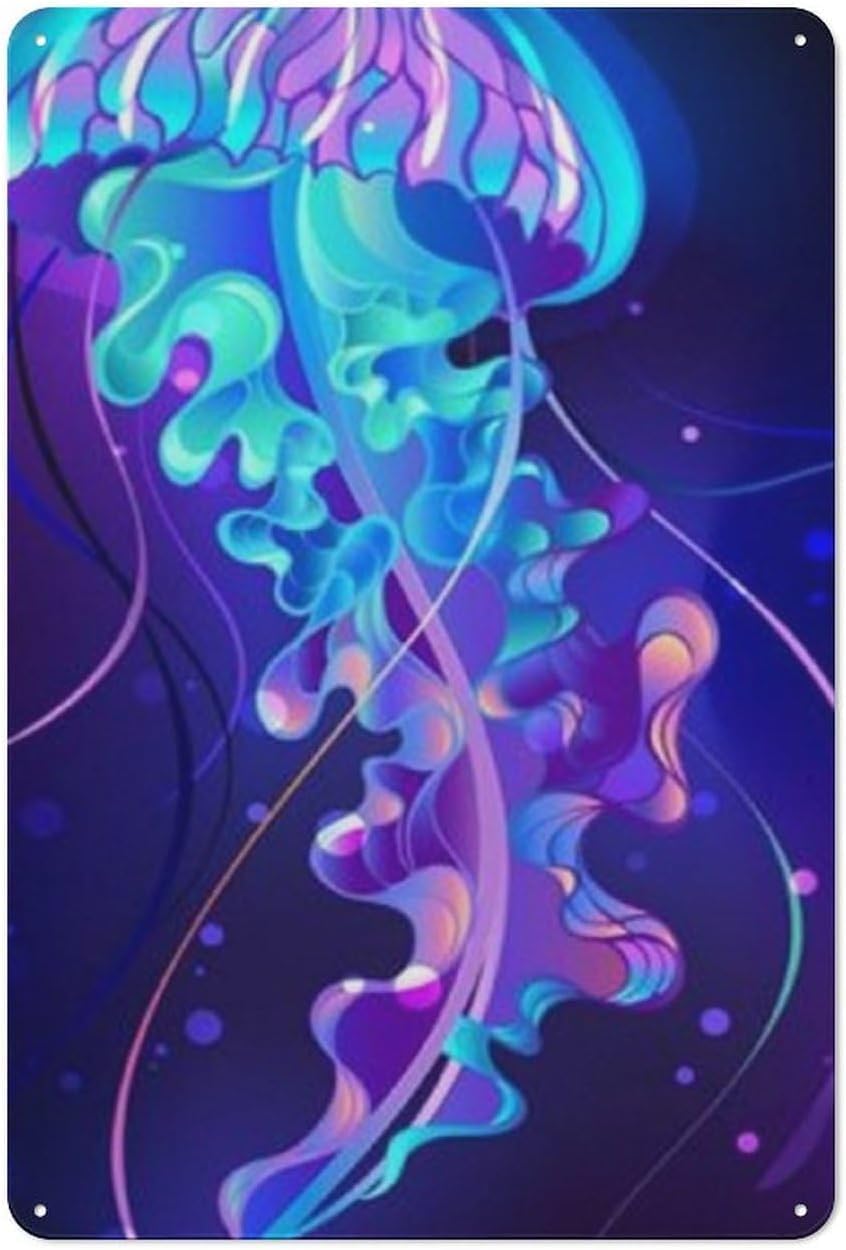 12×8 inch Colorful Purple Blue Marine Jellyfish Is Beautiful,Jellyfish ...