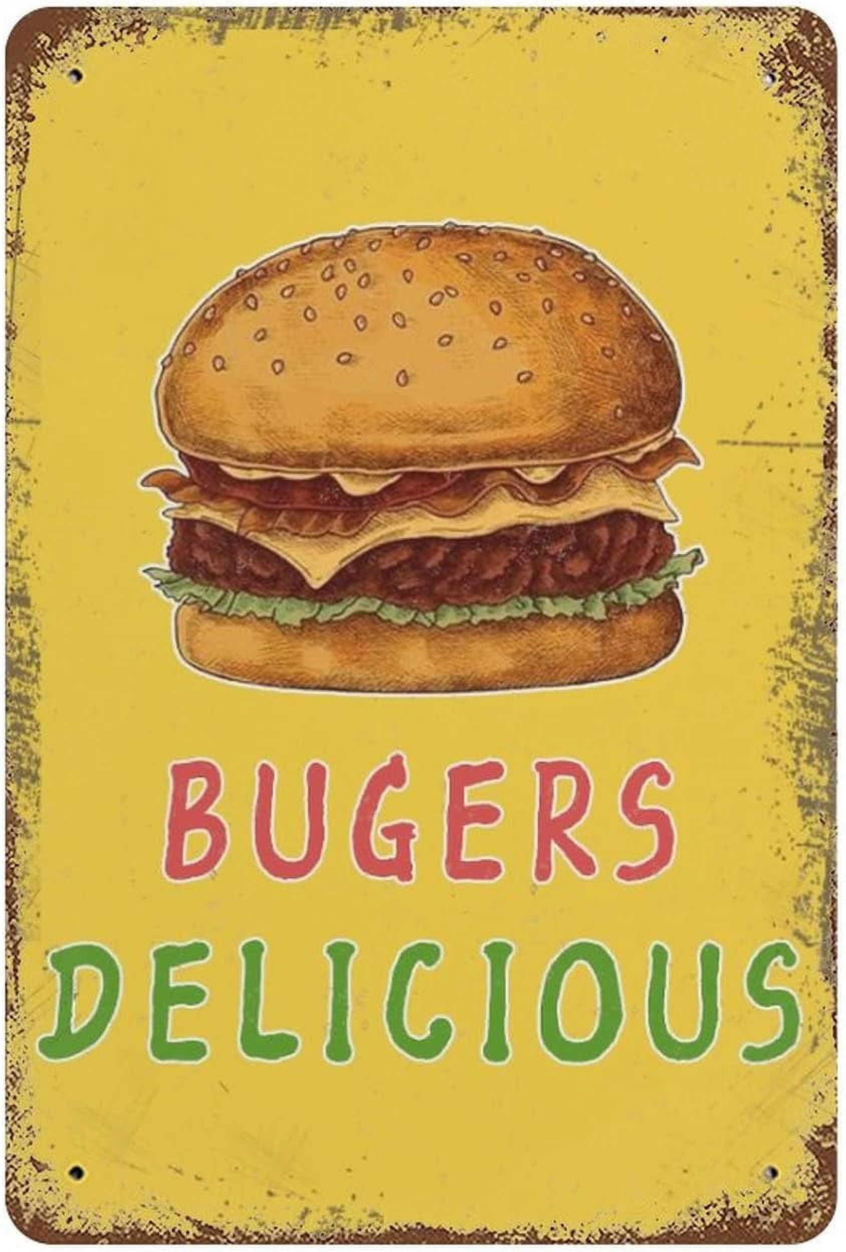 12×8 inch Delicious beef burger Personalized Metal Tin Sign Decoration ...