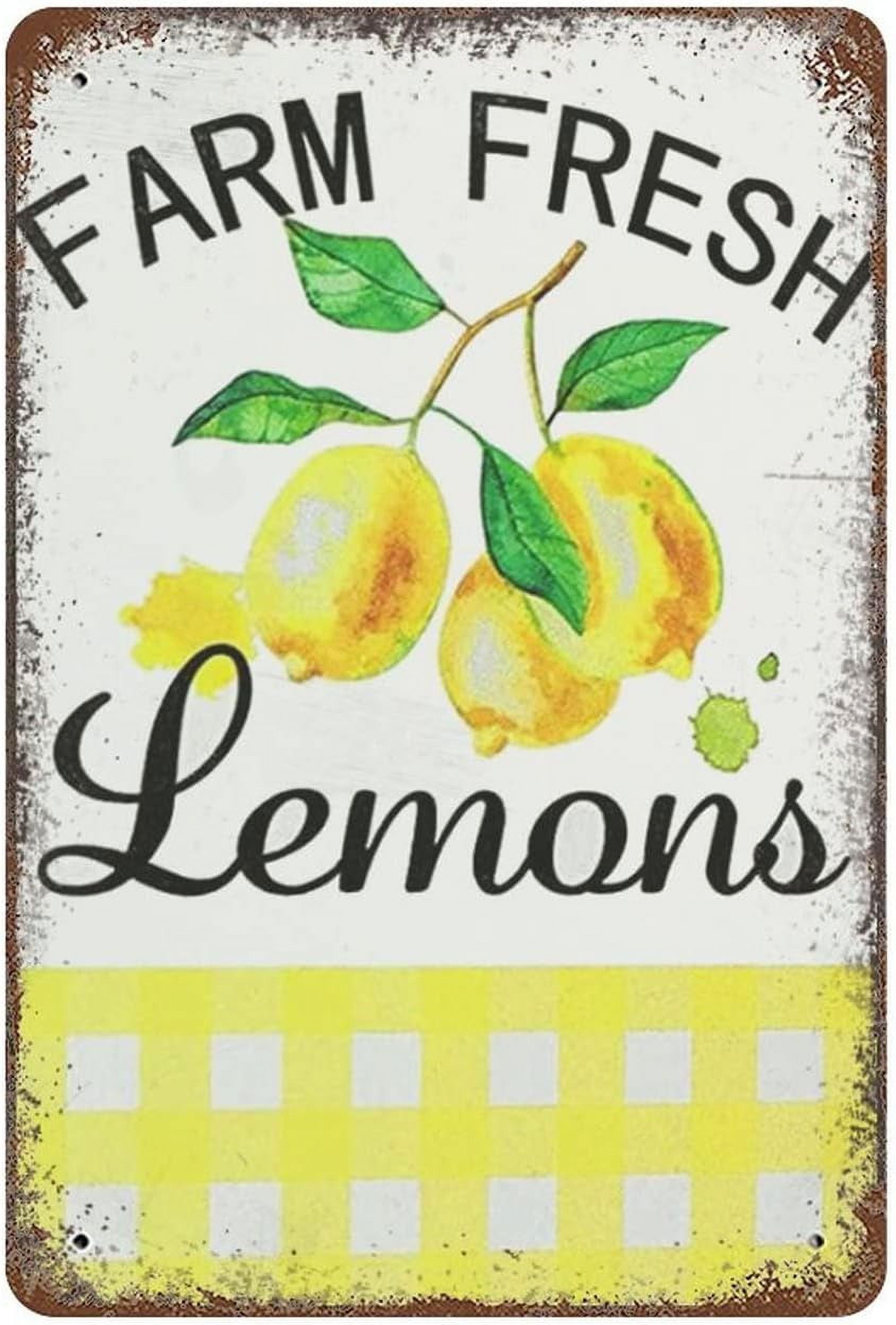 12×8 inch FARM FRESH LEMON SIGNS DECOR Farmhouse Lemon Wall Art,pop art ...