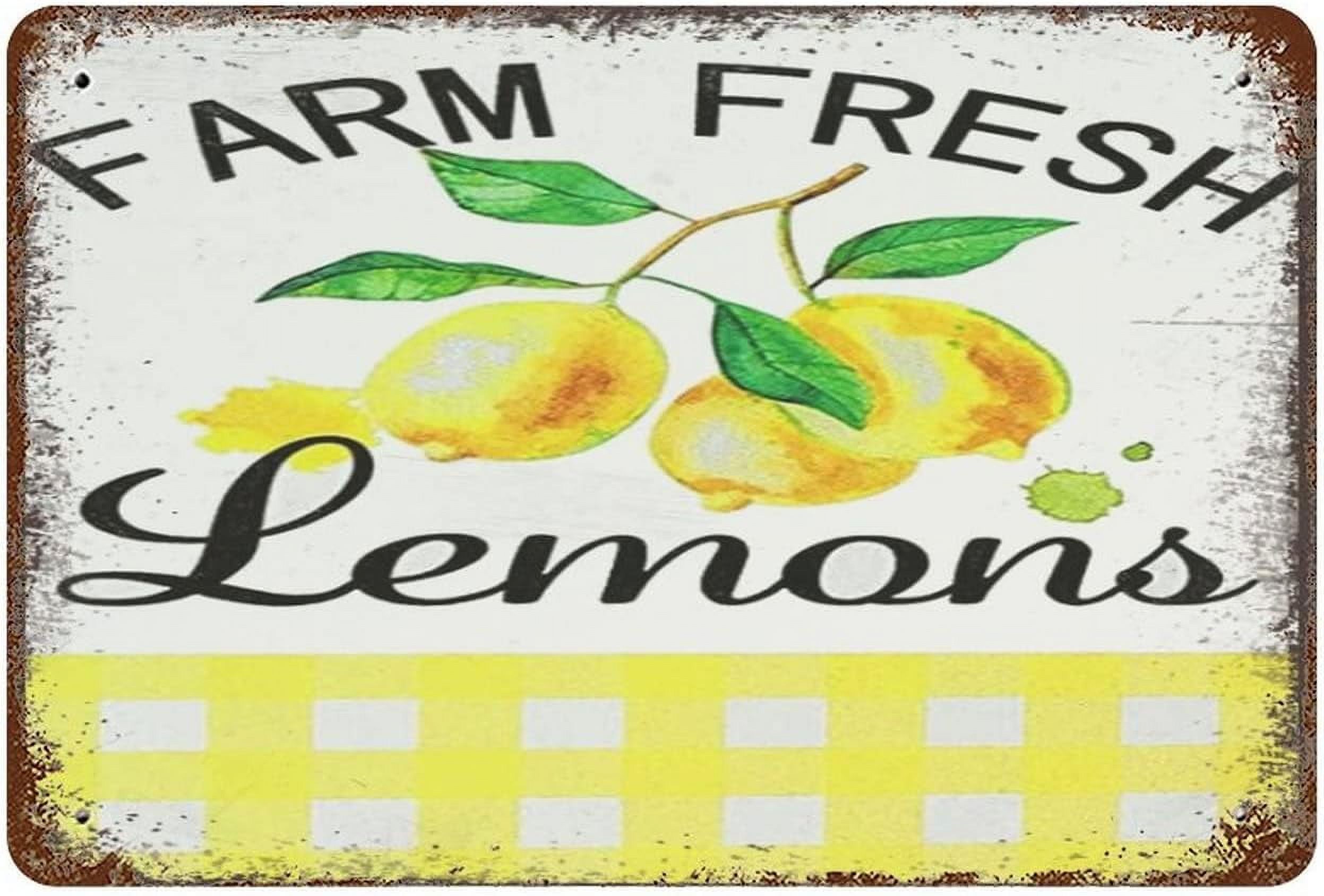 12×8 inch FARM FRESH LEMON SIGNS DECOR Farmhouse Lemon Wall Art,pop art ...