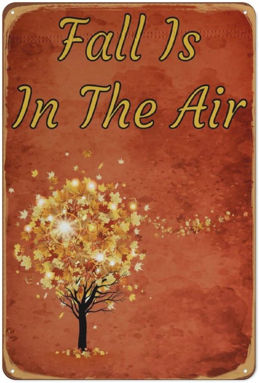 12×8 inch Fall IS In The Air Metal Tin Sign Garden Tin Signs Vintage ...