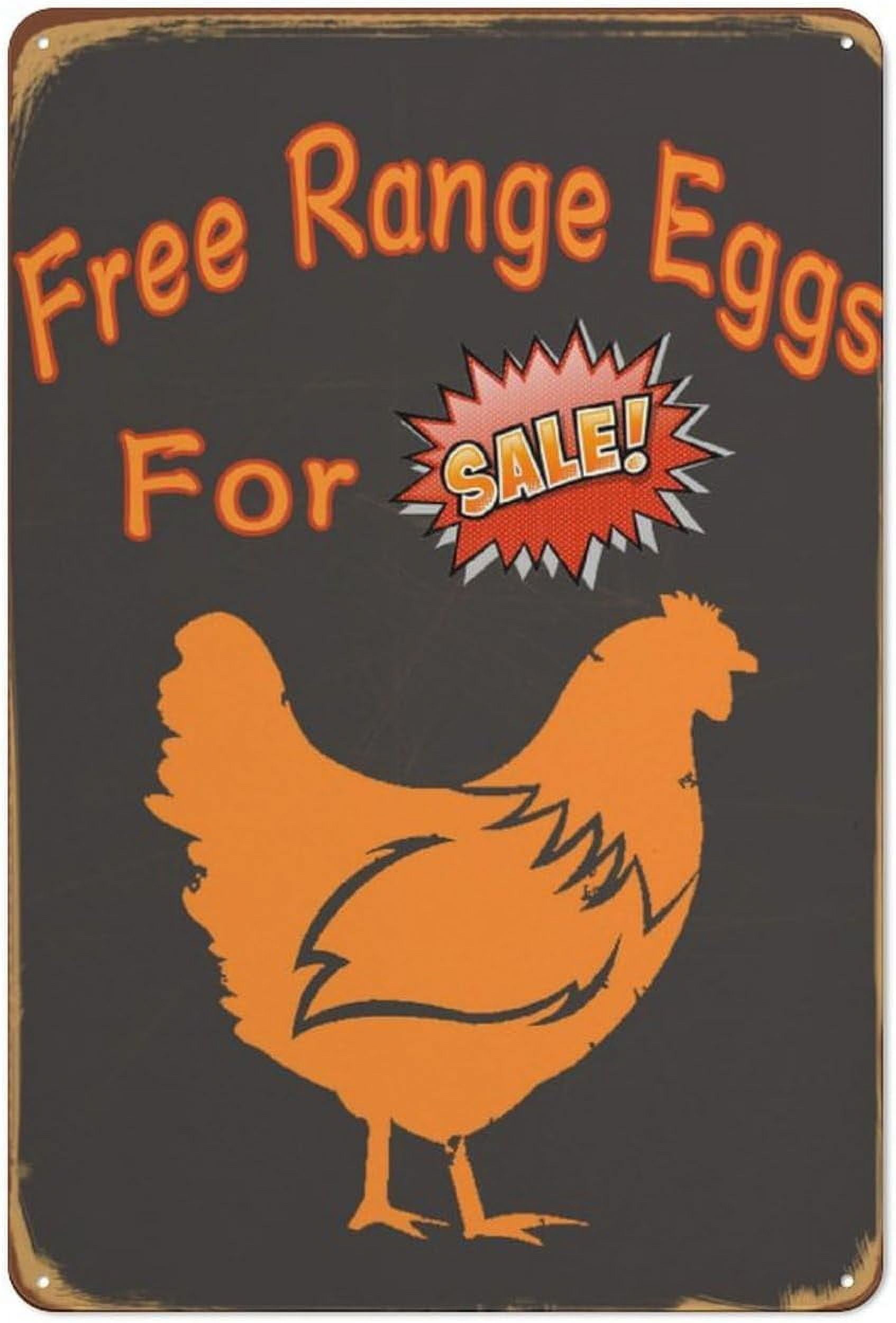 12×8 inch Farm Fresh Free Range Eggs for Sale Retro Metal Bar Sign ...