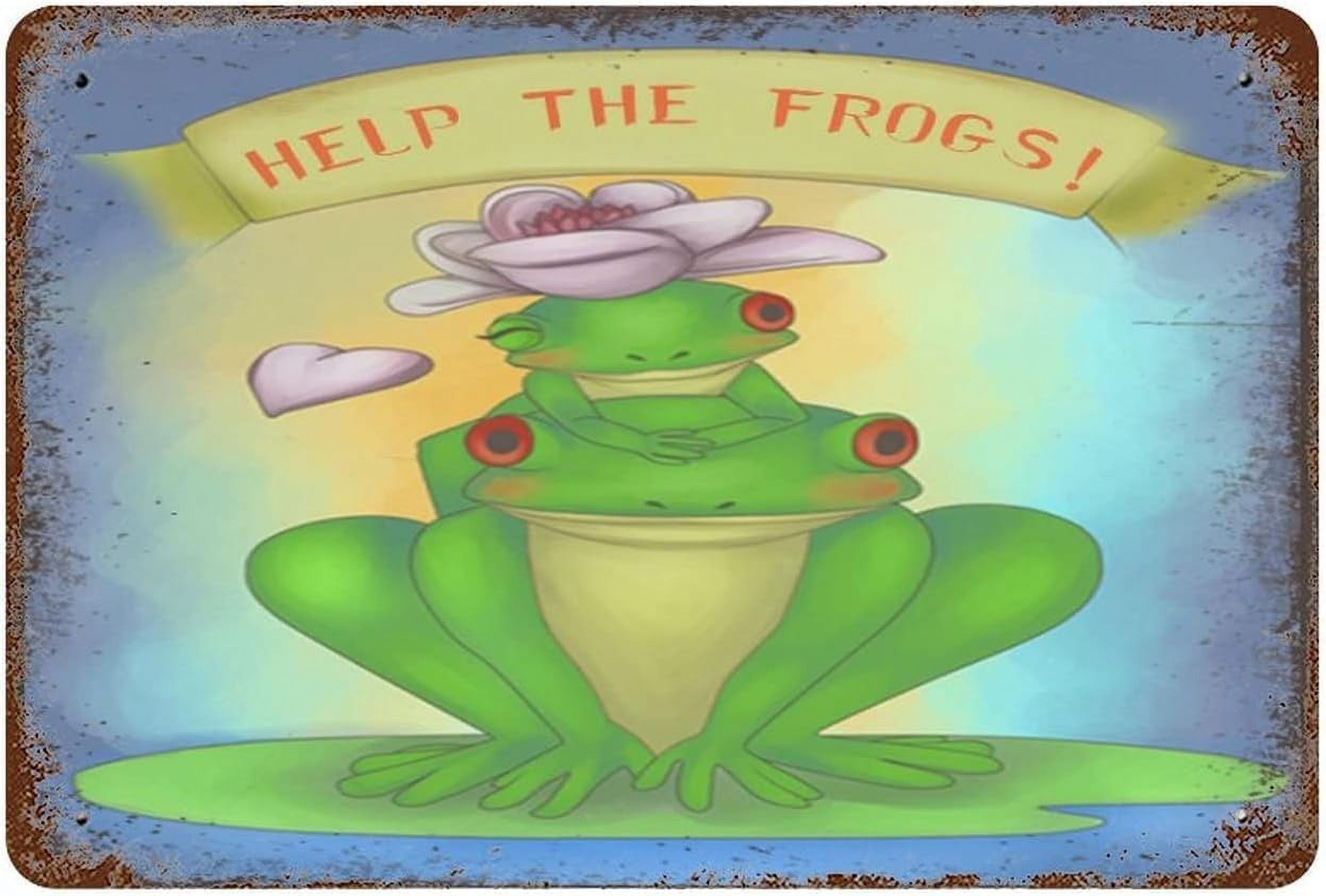 12×8 inch Frogs Decor Signs Frogs Decor Vintage Metal Tin Signs Warning ...