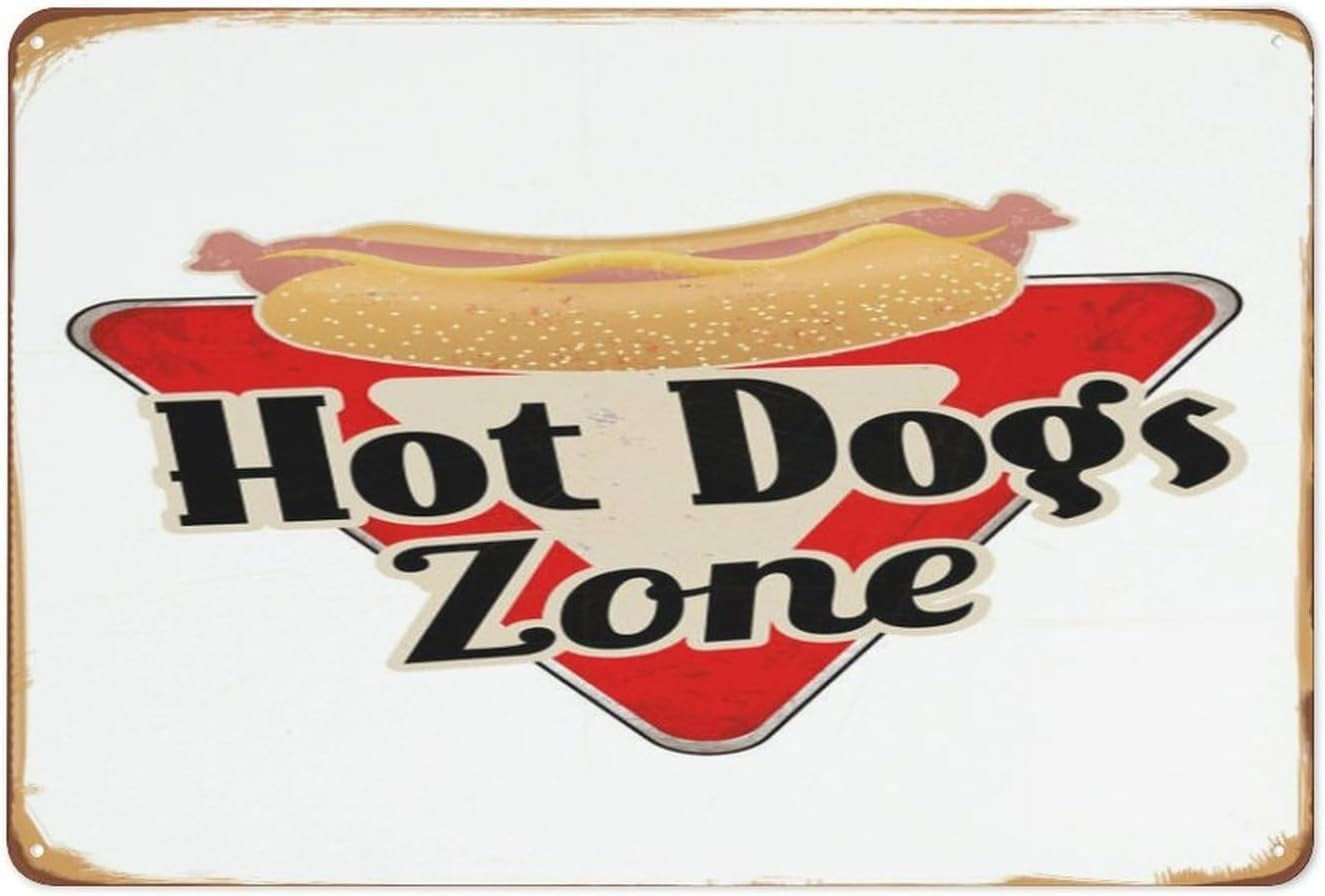 12×8 inch Funny Hot Dog Zone Signs,Fresh And Delicious Fast Food Metal ...