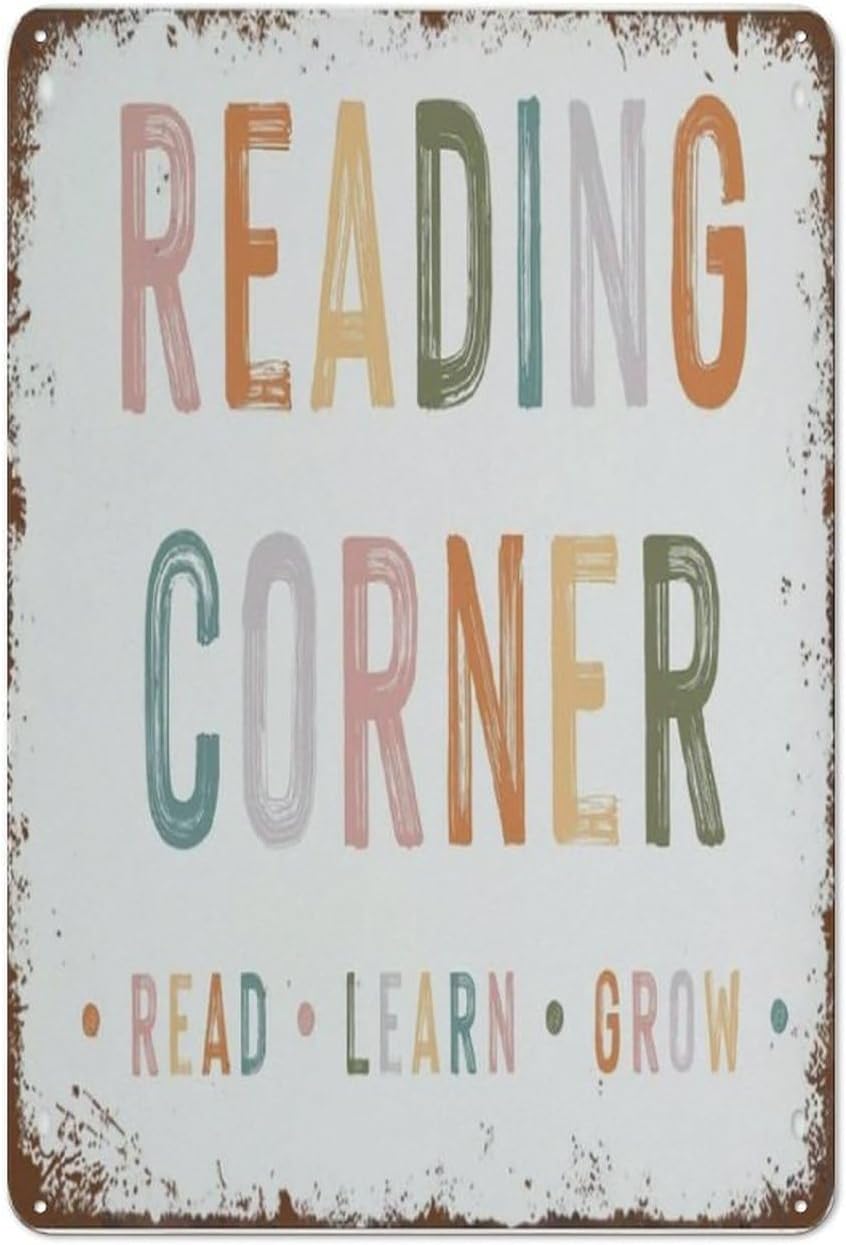 12×8 inch Funny Vintage Tin Metal Sign Reading Corner Decor Classroom ...