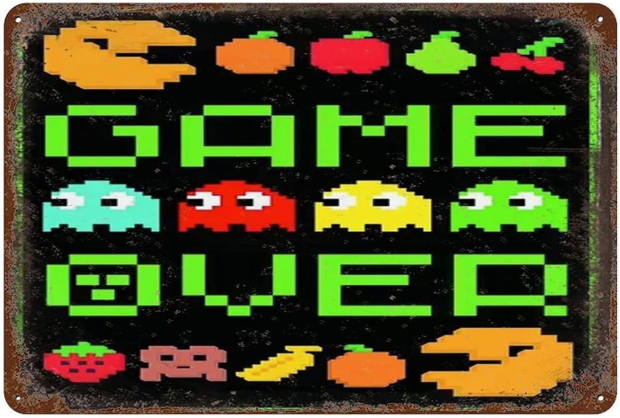 12×8 inch Game Over Gaming Room Decor New Vintage Retro Metal Tin Sign ...