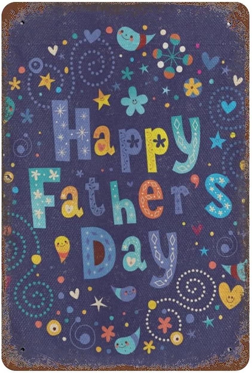 12×8 inch Happy Father's Day Holiday Anniversary Metal Tin Sign Decor ...