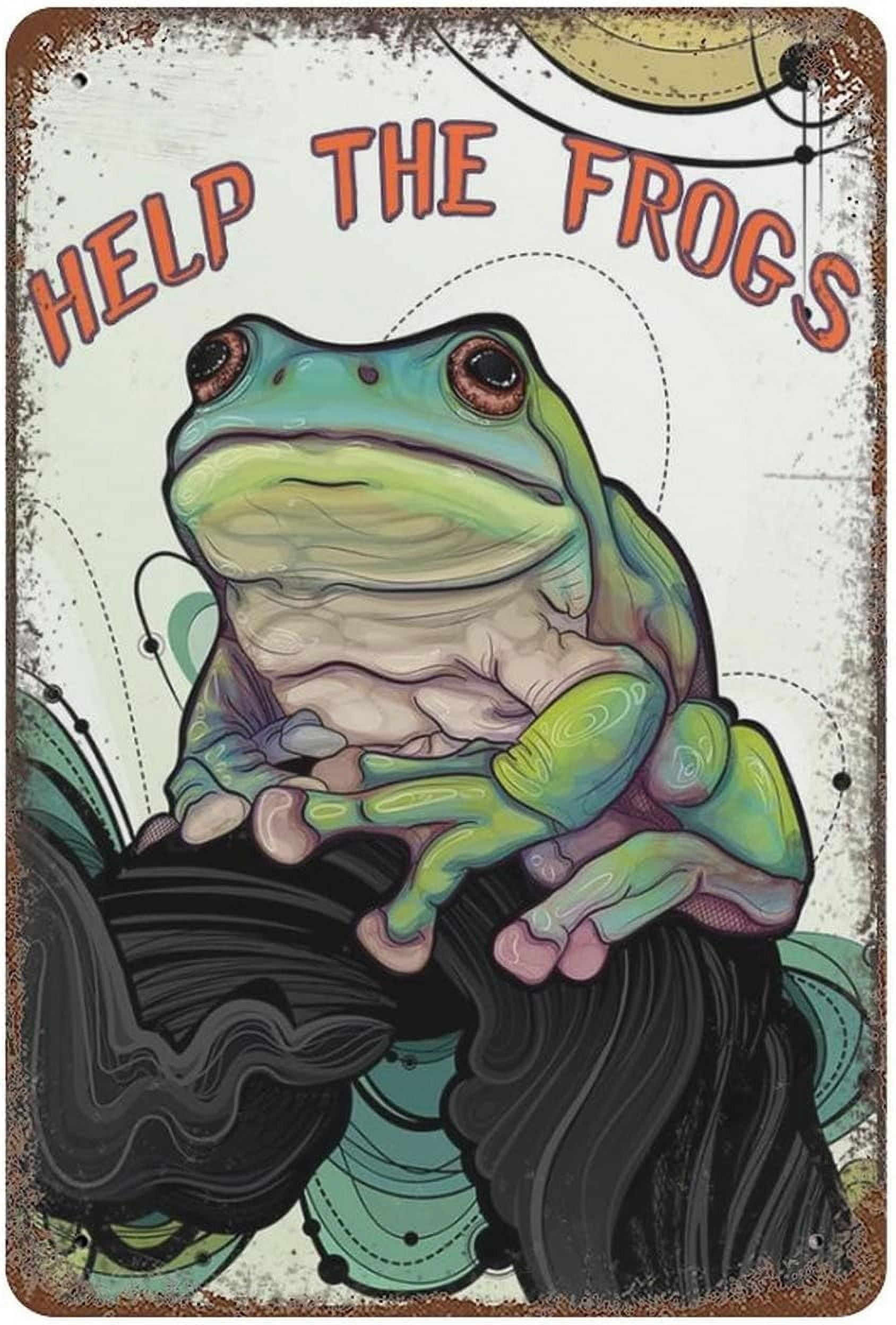 12×8 inch Help the frogs tin sign Vintage Metal Tin Signs Novelty Retro ...