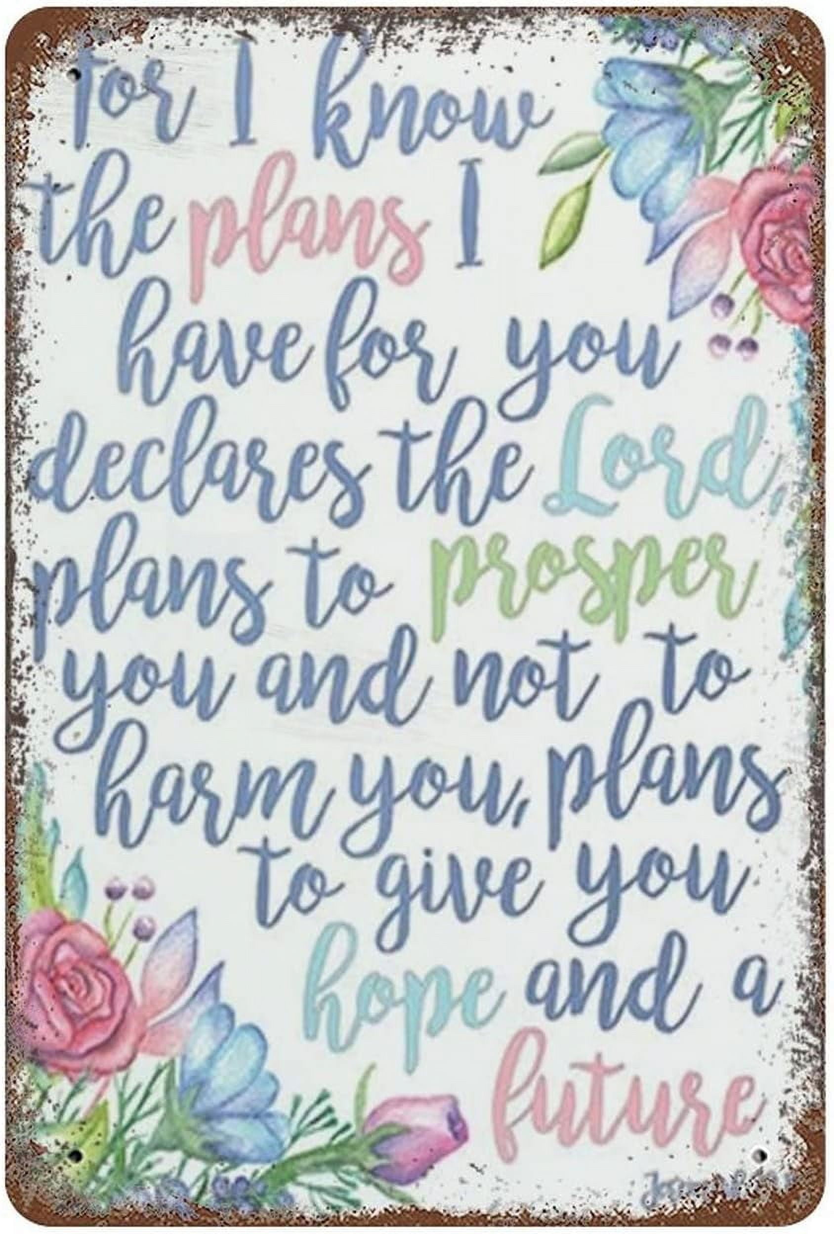 12×8 inch Jeremiah 29：11 Bible Verse Farmhouse Decor,Antique Bible ...